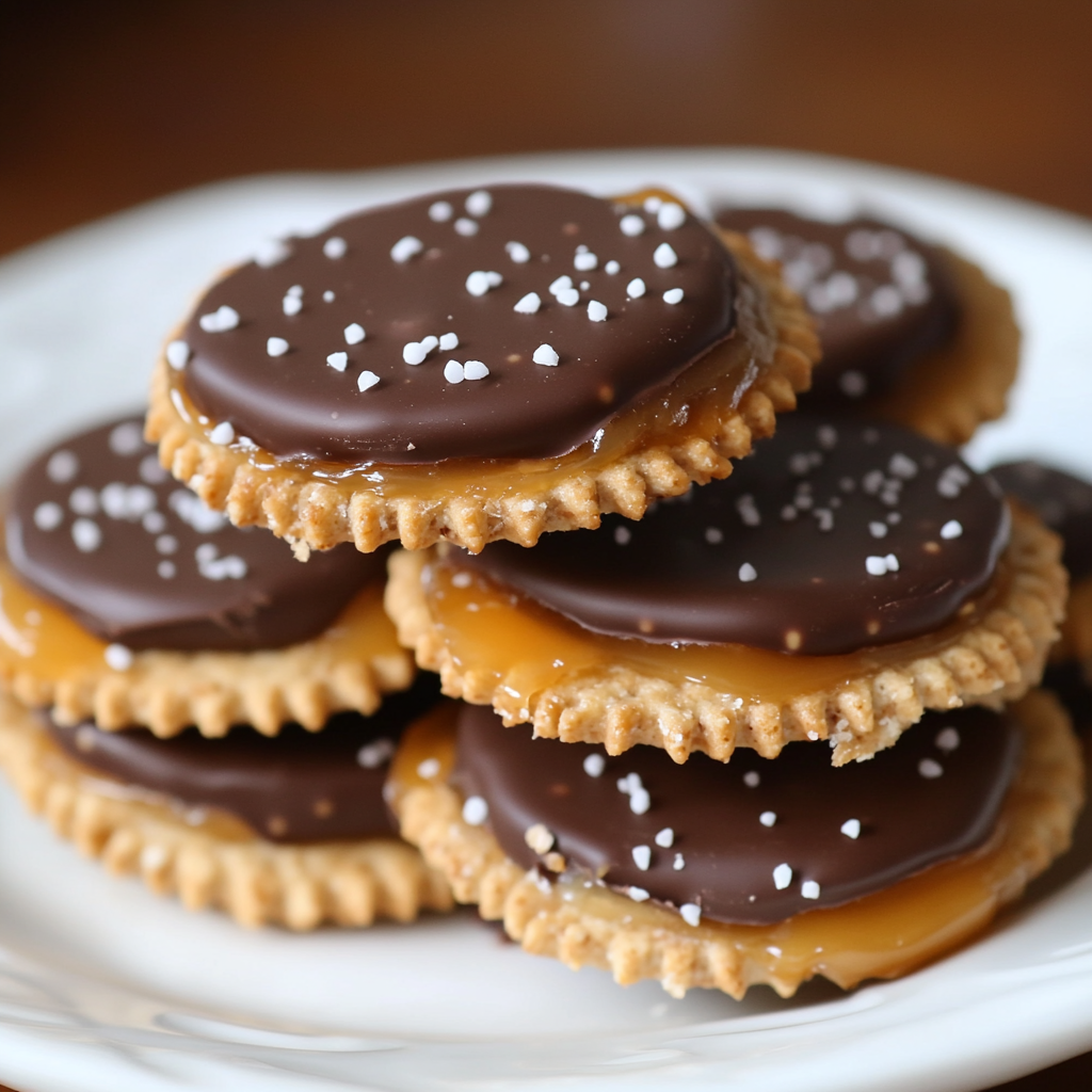 Ritz Cracker Caramel Chocolate Bites